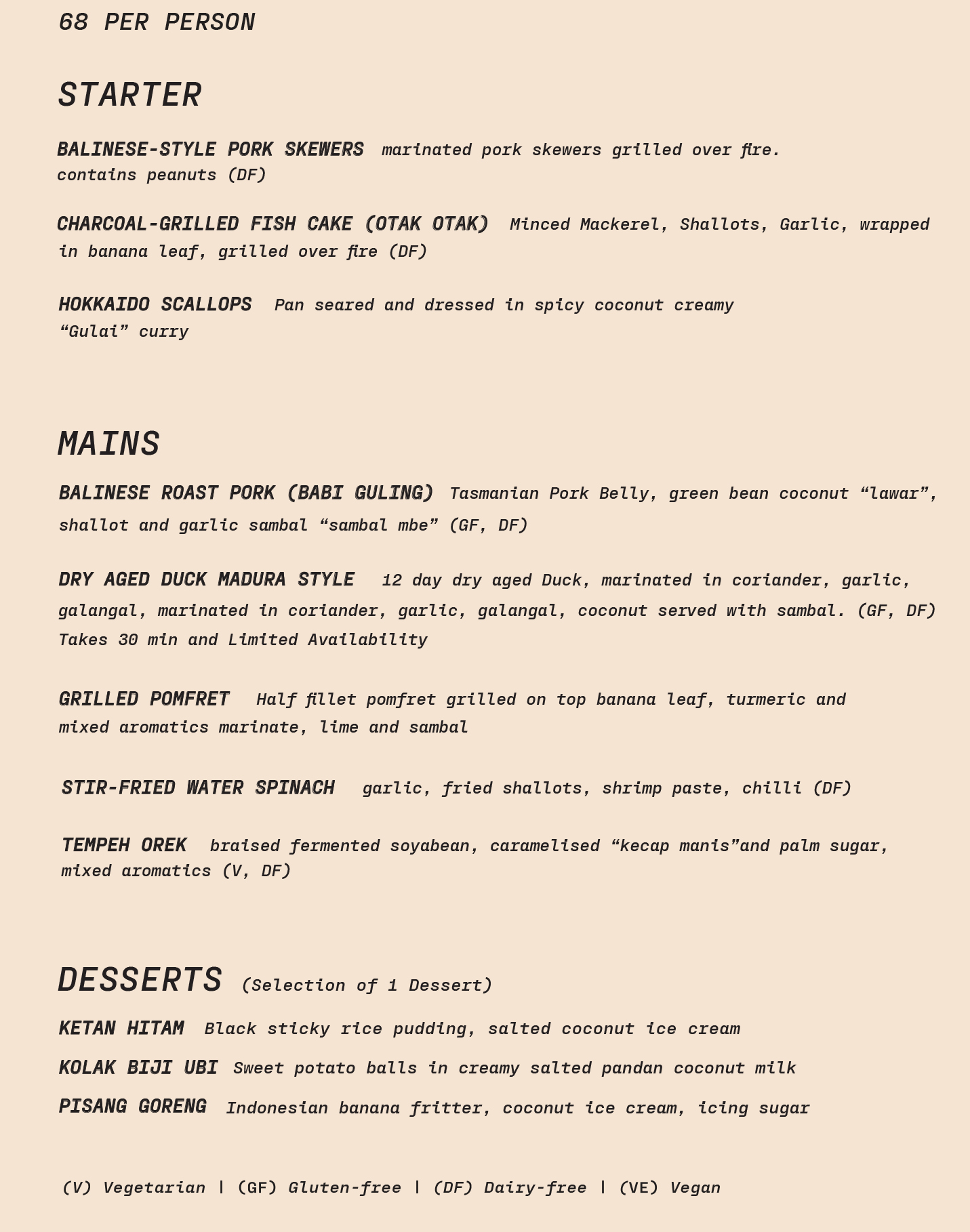 Set Menu - Kata Kita - Bali Grill & Modern Indonesian Cuisine in Melbourne